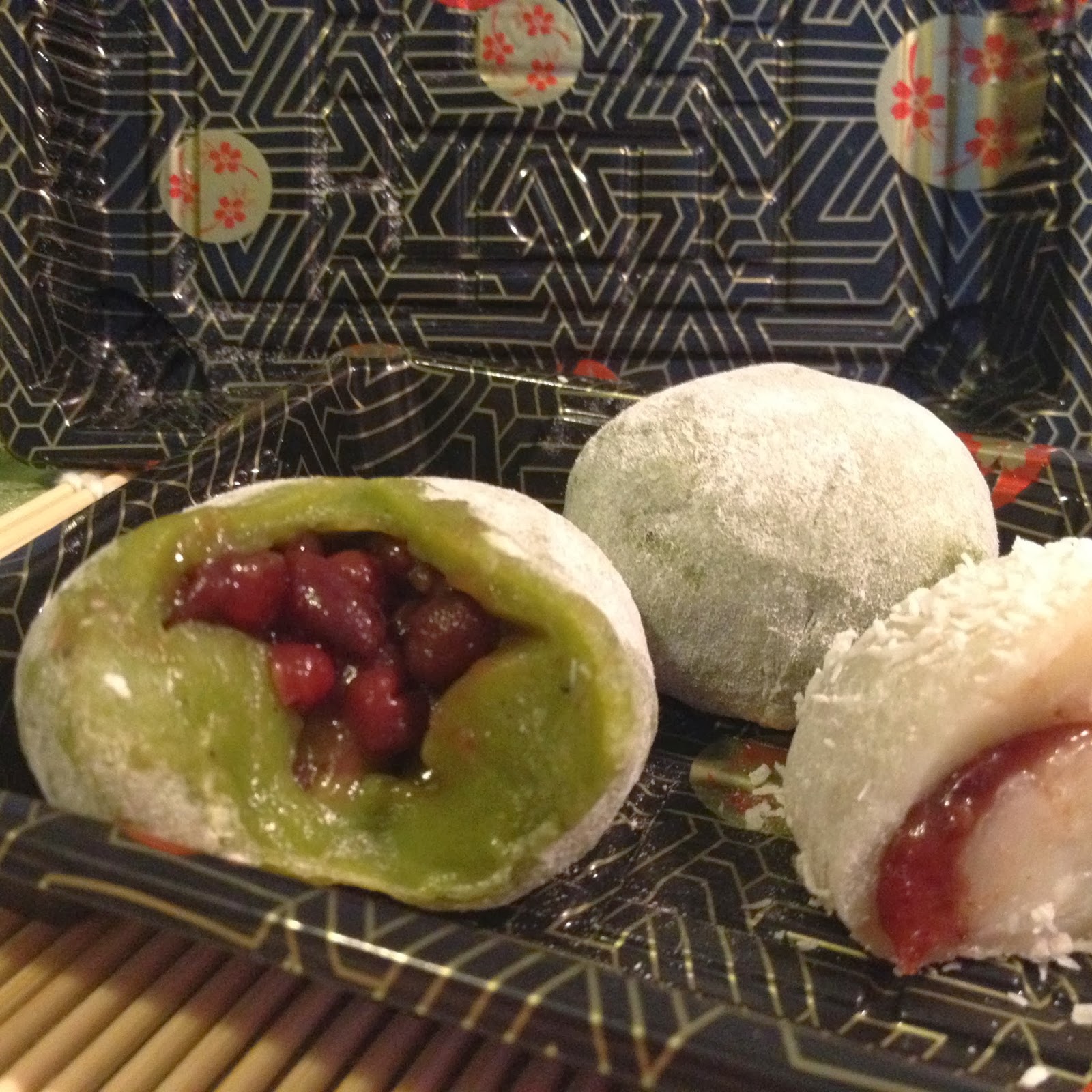 the kitchen runner: Matcha Red Bean Mochi & Coconut Red Bean Mochi
